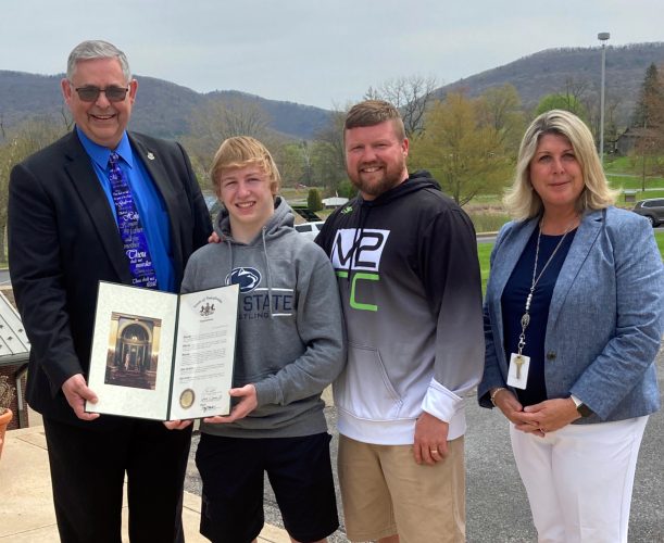 PIAA champ Dalton Perry honored by Pa. Sen. Dush | News, Sports, Jobs ...
